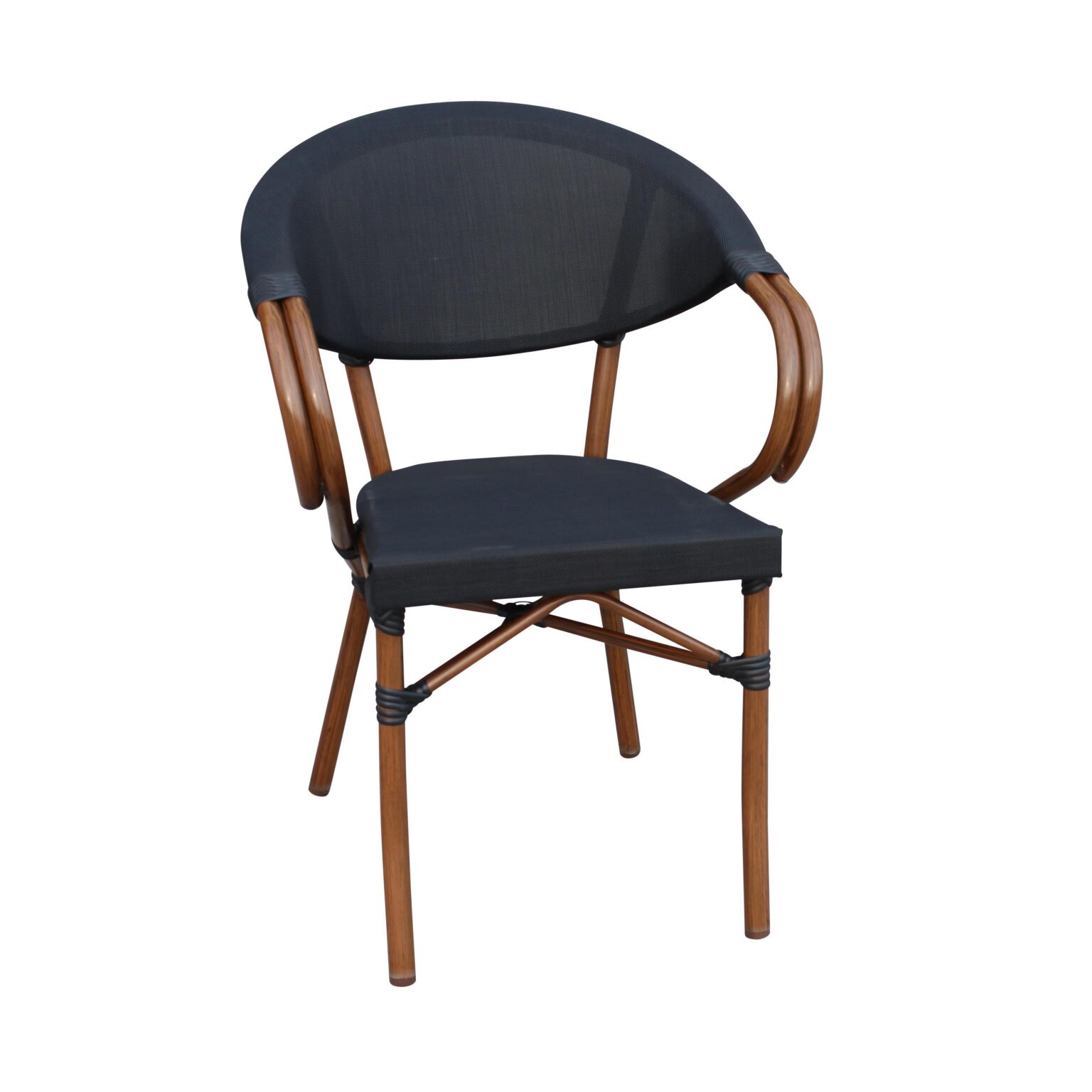 Cheri udendørs cafestol - restaurantstol med armlæn - Sort / brunt