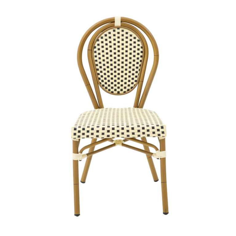 Café udendørs cafestol - bambus-beige/sort