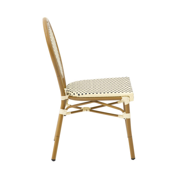 Café udendørs cafestol - bambus-beige/sort