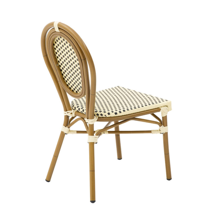 Café udendørs cafestol - bambus-beige/sort