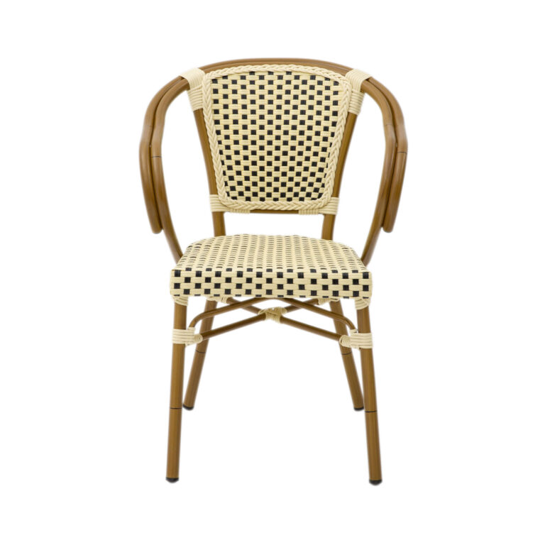 Tarte udendørs cafestol - beige/sort - bambus look